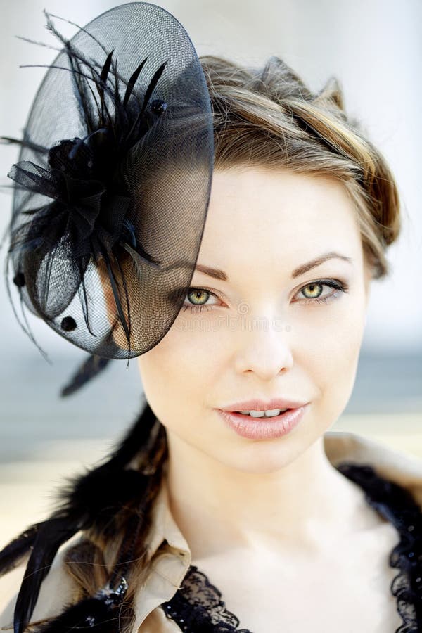 Woman in a Retro Style in the City Stock Photo - Image of light ...