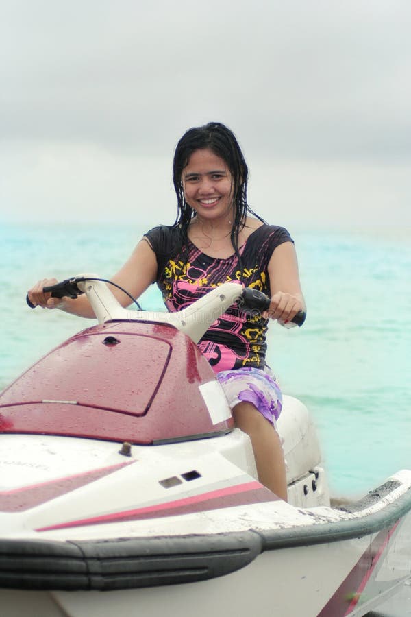 Woman ride Jetski stock photo. Image of peson, jetski - 8819360