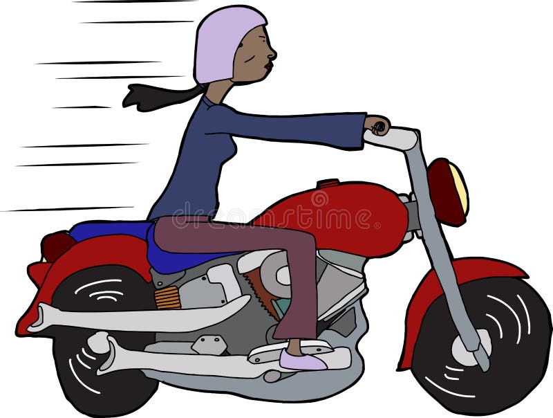 Woman riding motorcycle stock vector. Illustration of nature - 10647766