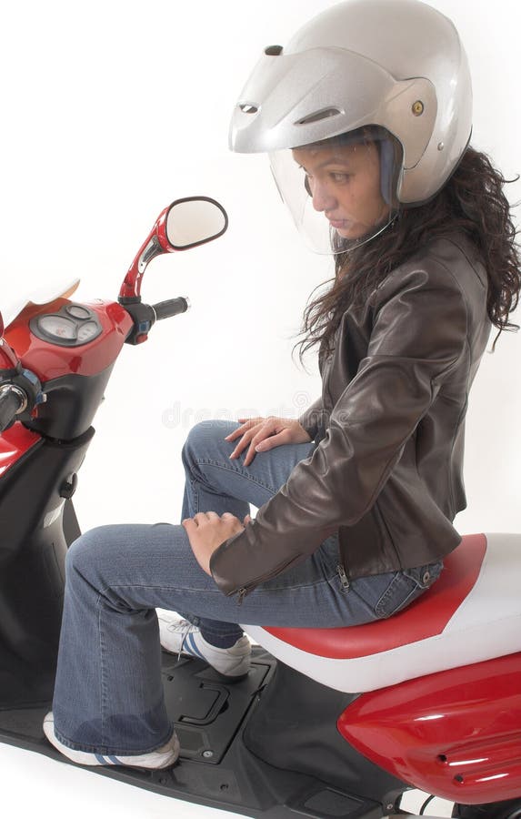 Woman riding scooter stock photo. Image of people, sitting - 2018172