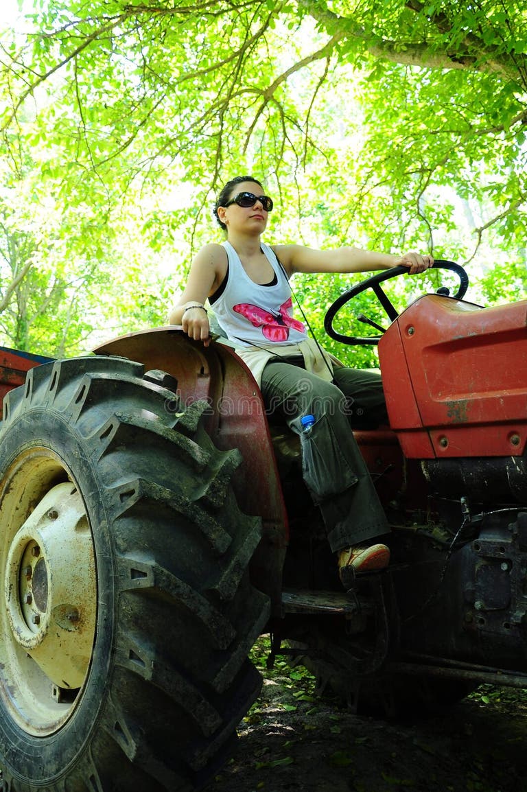 Woman Riding Tractor Mower Stock Photos - Free & Royalty-Free Stock ...