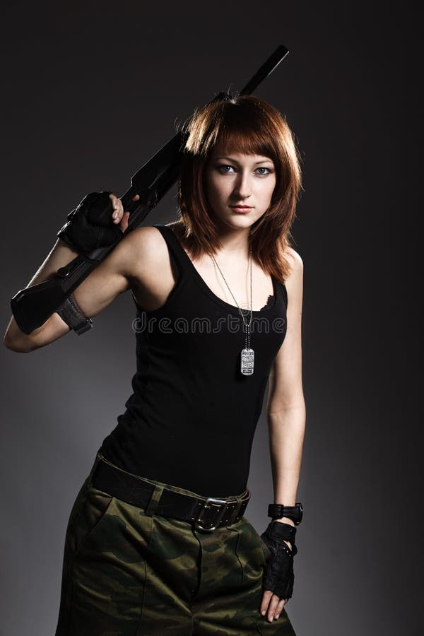 Beautiful Woman with Russian Bazooka RPG - 18 Stock Image - Image of ...