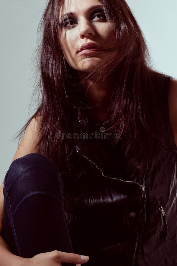 Woman rock style stock image. Image of glamour, girl - 20787611