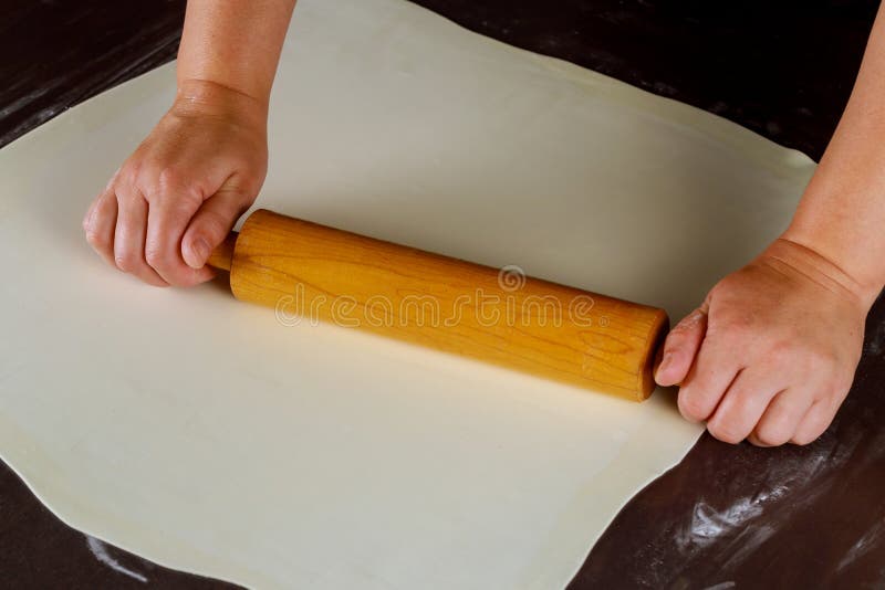 Woman Rolling Fondant for Cake Decorating Stock Image - Image of ...