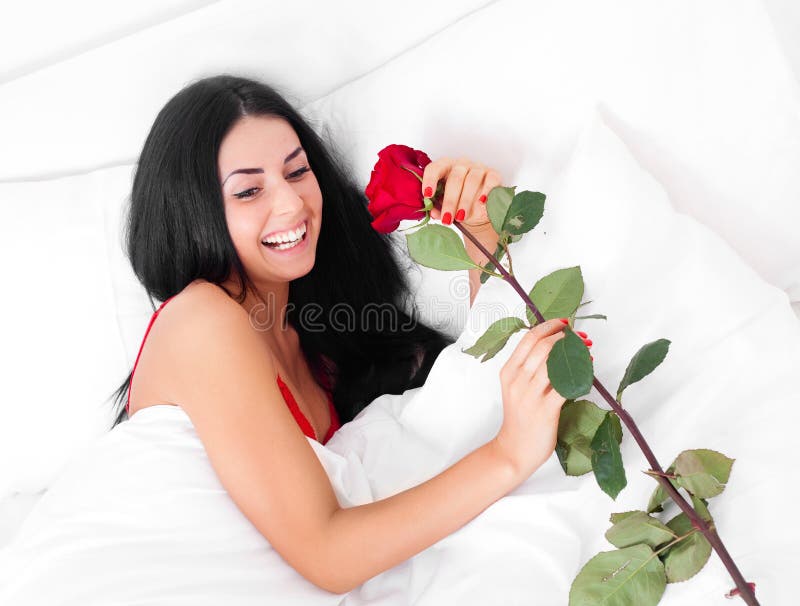 Woman With A Rose Picture. Image: 18010403