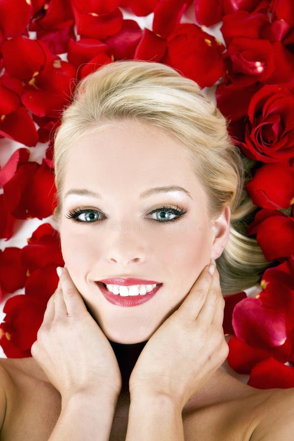 Woman in roses stock photo. Image of beautiful, clean - 9148524