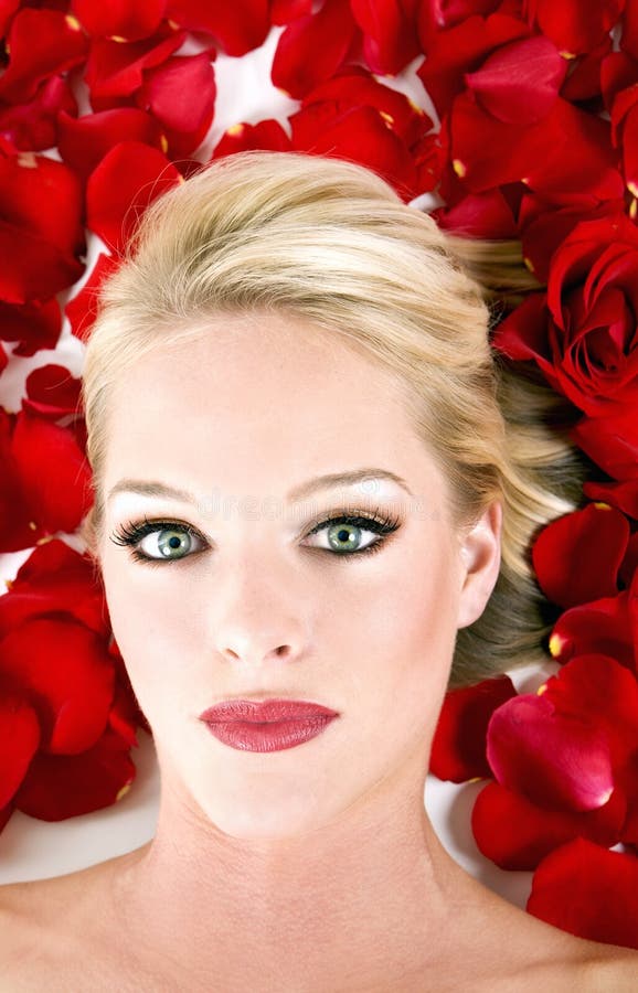 Woman in roses stock image. Image of healthcare, petals - 9792177