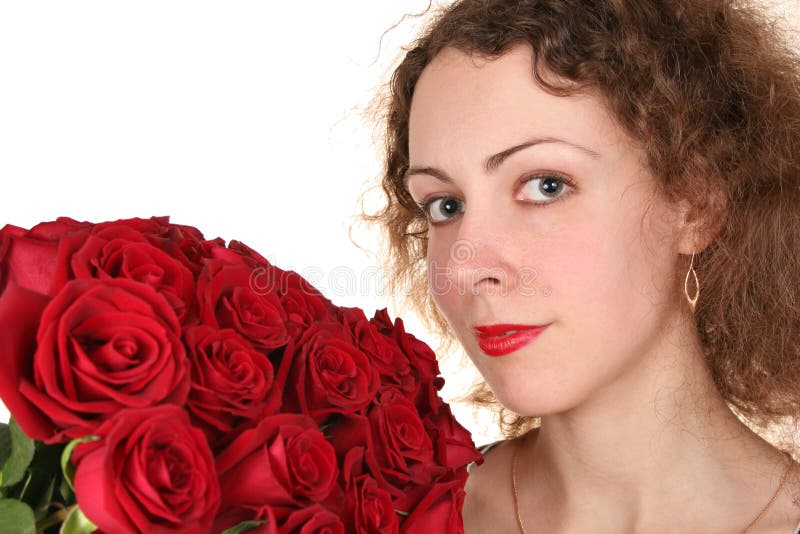 Woman with roses2 stock photo. Image of people, face, human - 1942560