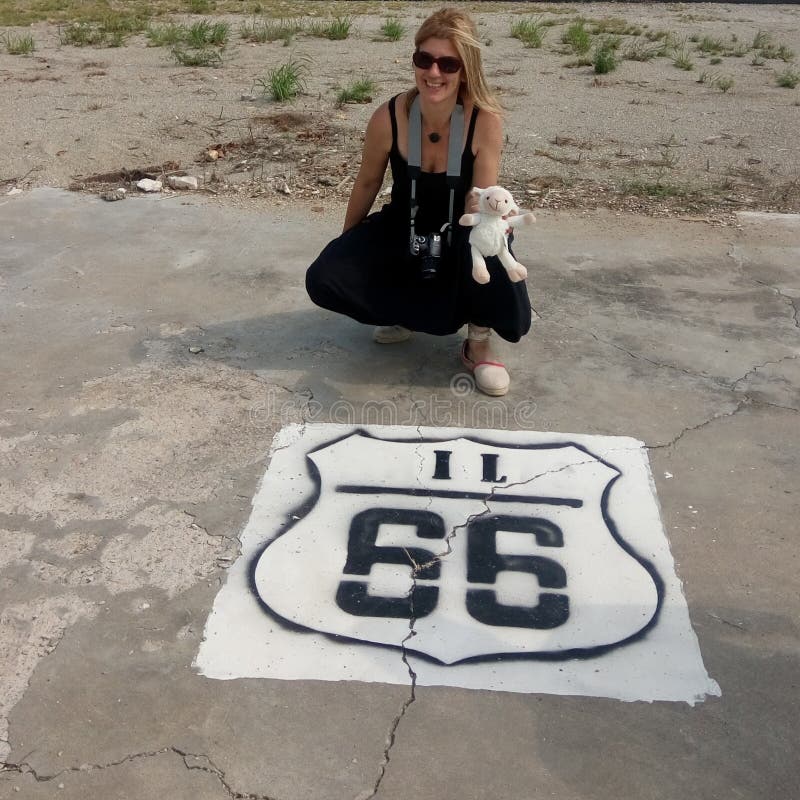 Woman in Route 66 Illinois. Stock Photo - Image of illinois, girl ...