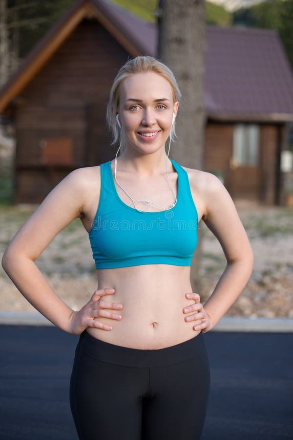 Woman runner posing stock image. Image of relaxation - 61184295