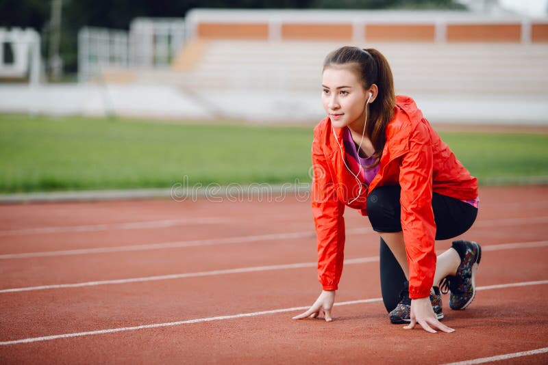Woman Runner during Running Exercise Stock Image - Image of body ...