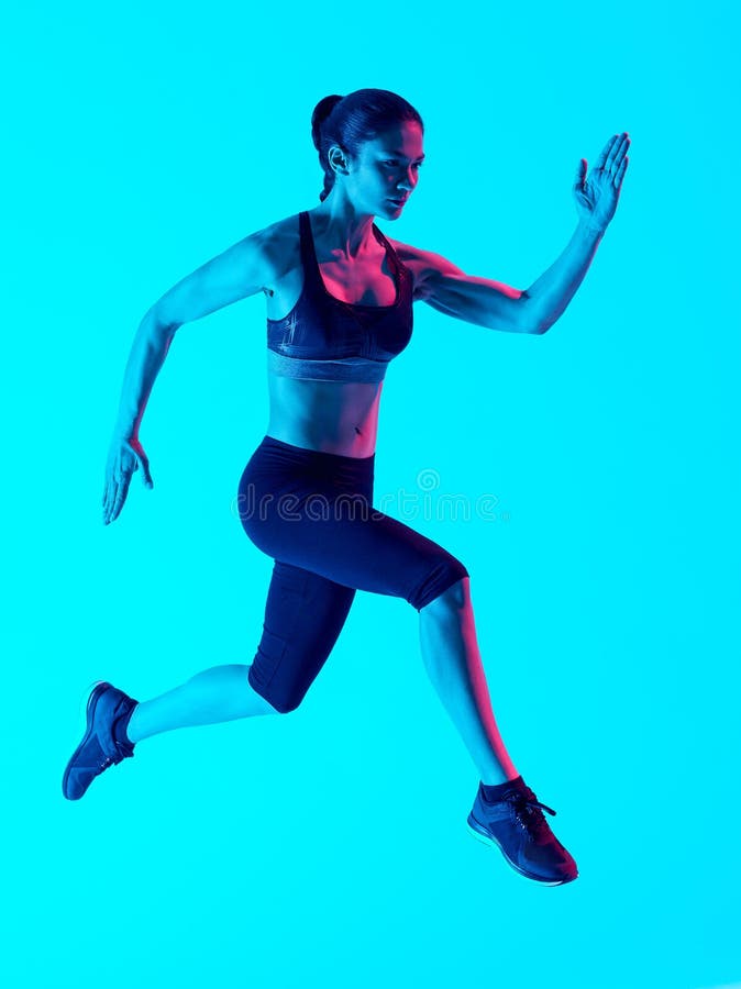 Woman Runner Running Isolated Stock Image - Image of sprinting, running ...