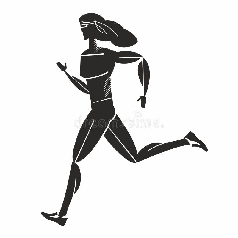 Strong Woman Athlete. Stylized Stylish Graphics Stock Vector ...