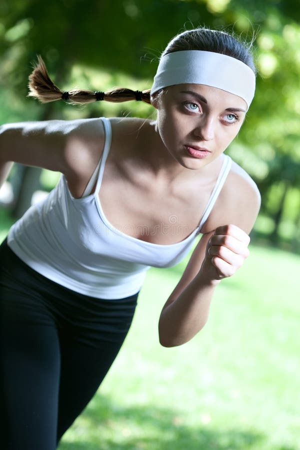 Woman running stock photo. Image of jogger, attractive - 20101034