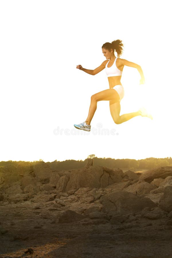 Woman Running stock photo. Image of beach, path, athletic - 6312866