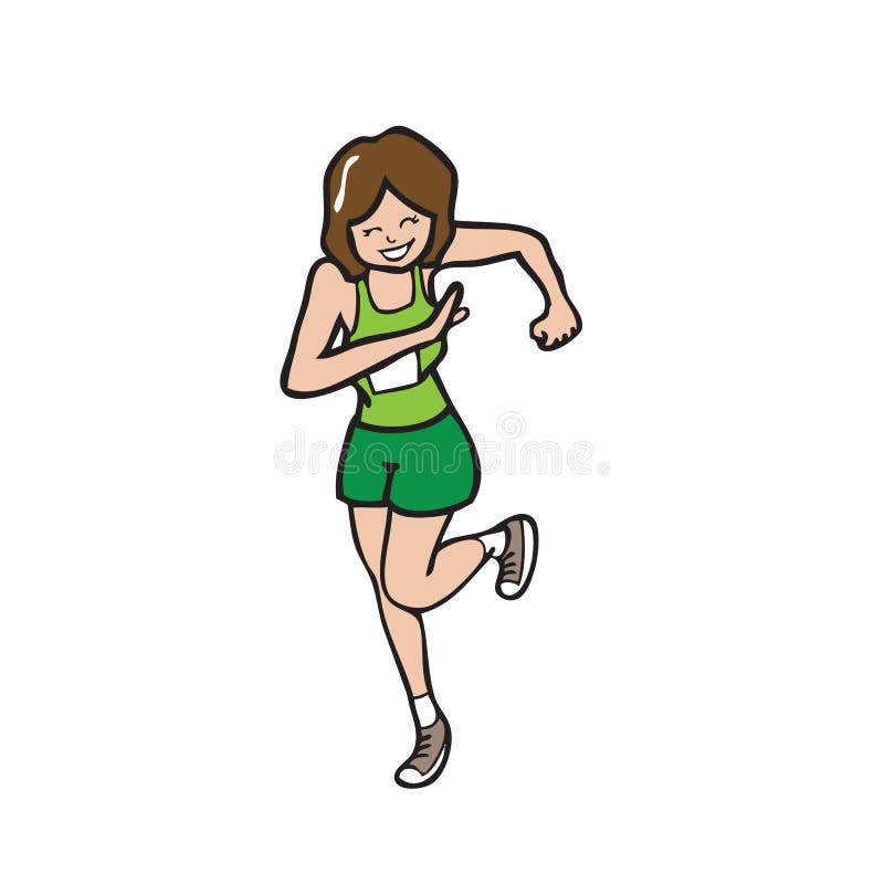 Woman Running Cartoon Character Stock Vector - Illustration of person ...