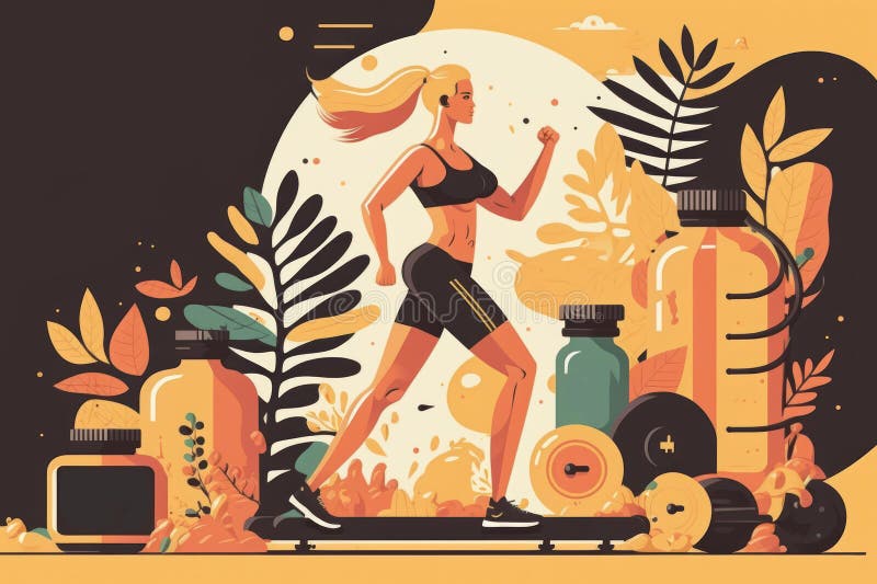 Woman Running for Exercise Created with Generative AI Technology Stock ...