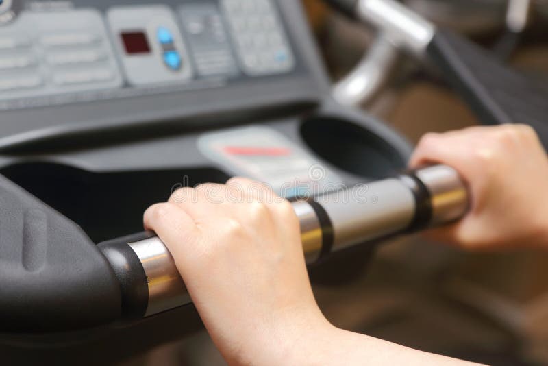 Woman on running machine stock image. Image of care, action - 36152977