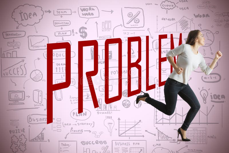 Woman Running from Problems Stock Illustration - Illustration of casual ... Woman Running from Problems Stock Illustration - Illustration of casual ...