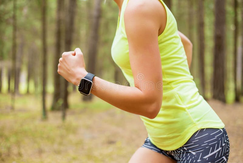 Active Woman Using Smartwatch Stock Photo - Image of equipment, health ...