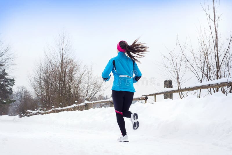 Winter running woman stock image. Image of active, foot - 28769617