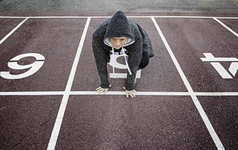 Woman on Runway Athletics Track Stock Photo - Image of body, road: 89813266