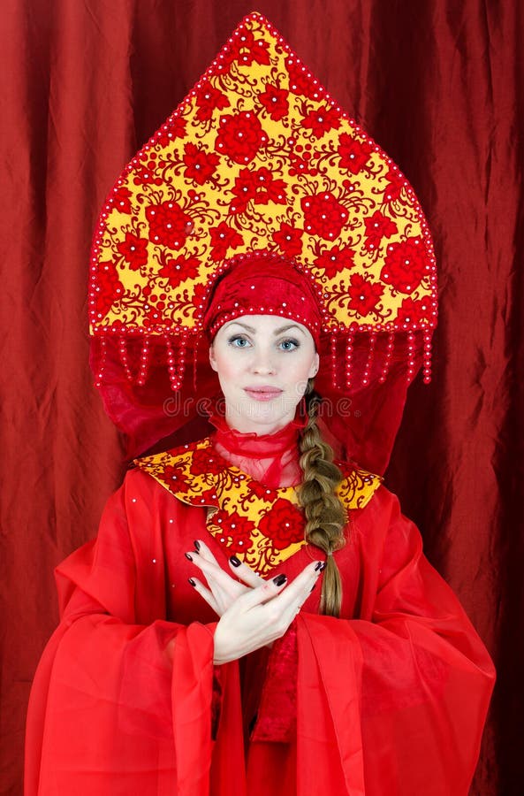 Woman in Russian Traditional Clothes Stock Image - Image of beauty ...