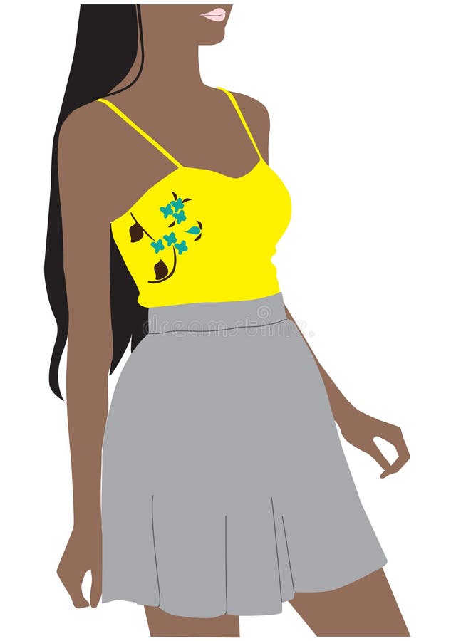 Woman S Casual Wear Outfit Vector Illustration Decorative Design Stock