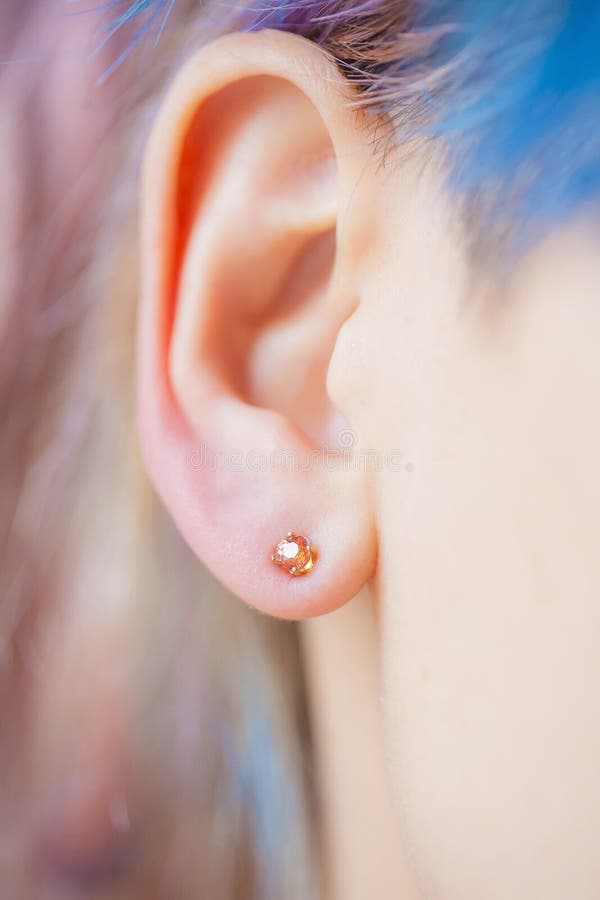 Woman s ear stock photo. Image of earring, hair, shiny - 51662826