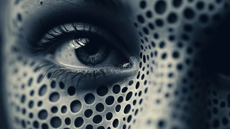 A Woman S Eye is Covered with Holes, AI Stock Illustration ...