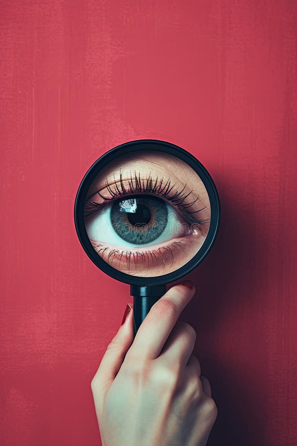 Woman S Eye Looking through Looking Glass. Ai Generative Stock ...