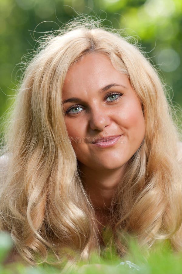 Woman s face and grass stock photo. Image of grass, cosmetics - 26144512