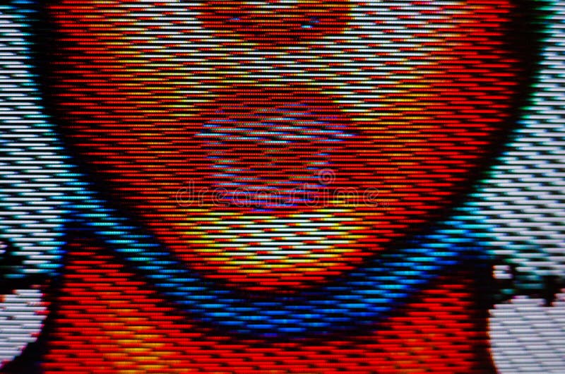 Woman`s Face on the Screen. Lips Stock Image - Image of pixel, channel ...