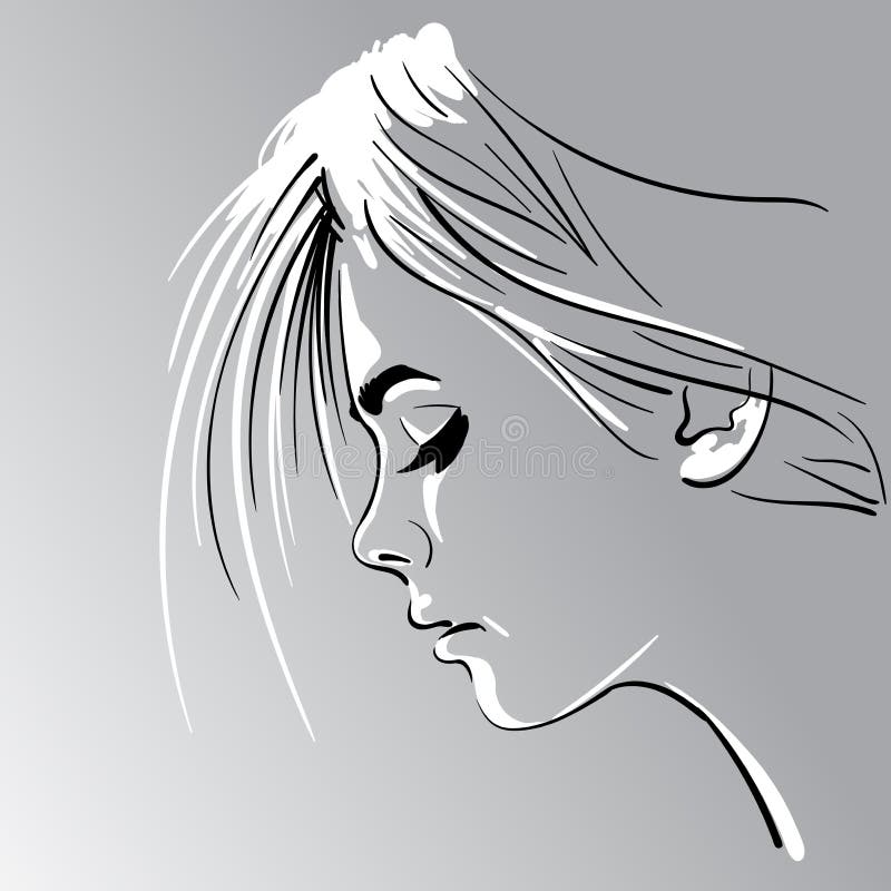 Vector Woman's Face Silhouette Backlight Stock Illustrations – 8 Vector ...