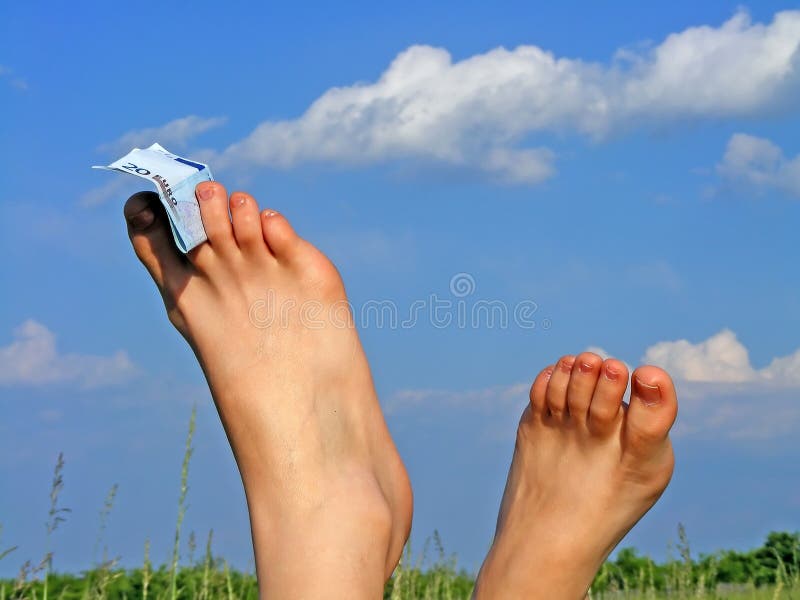 Woman s feet and blue sky stock photo. Image of enjoy - 5599080