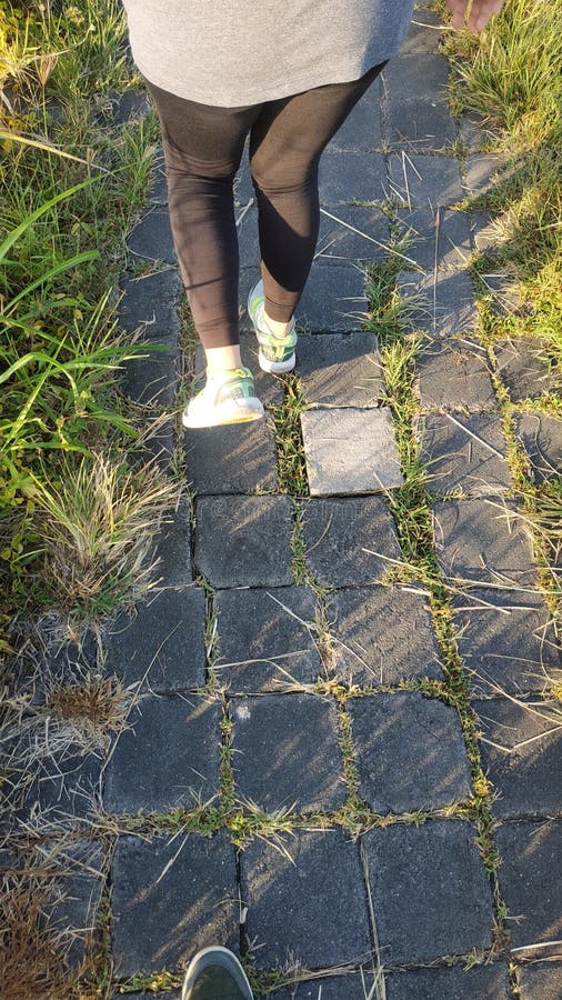Woman S Feet in Motion while Jogging Stock Photo - Image of greenery ...
