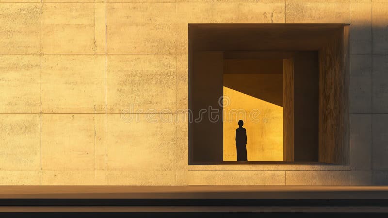 A Woman S Figure in a Window, Highlighted by Dramatic Light and Shadow ...