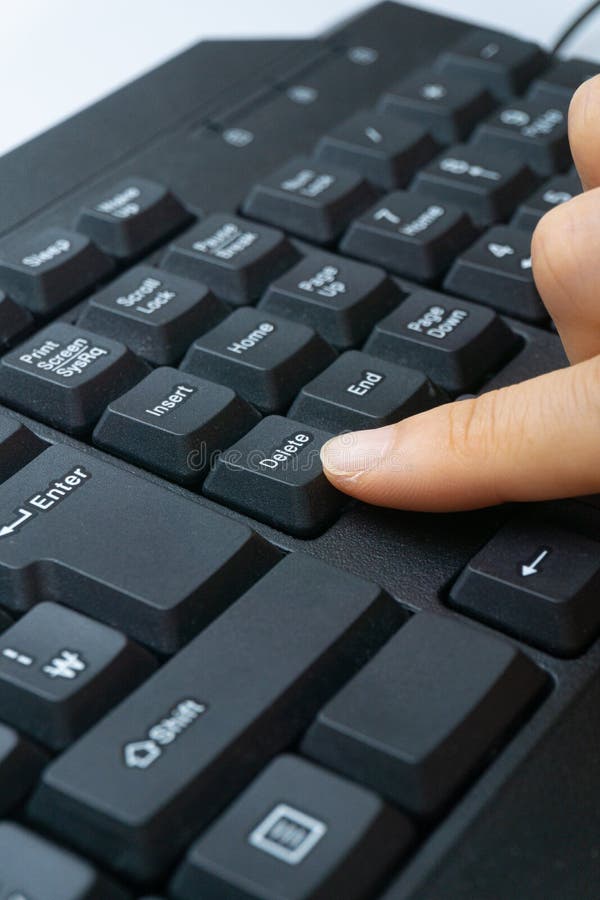 Finger Holding Computer Keyboard Stock Photo - Image of keyboard ...