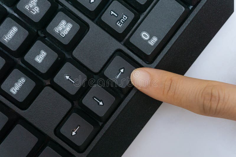 Finger Holding Computer Keyboard Stock Photo - Image of business ...