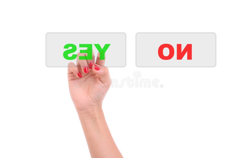 Man S Finger Pressing the YES Key Stock Photo - Image of point ...