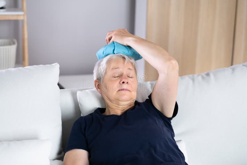 Woman S Hand Applying Ice Gel Pack Stock Photo - Image of head, relief ...