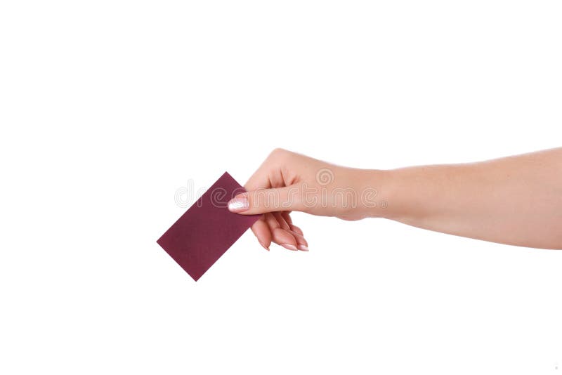 Woman S Hand and Business Card Stock Photo - Image of gesture, graceful ...