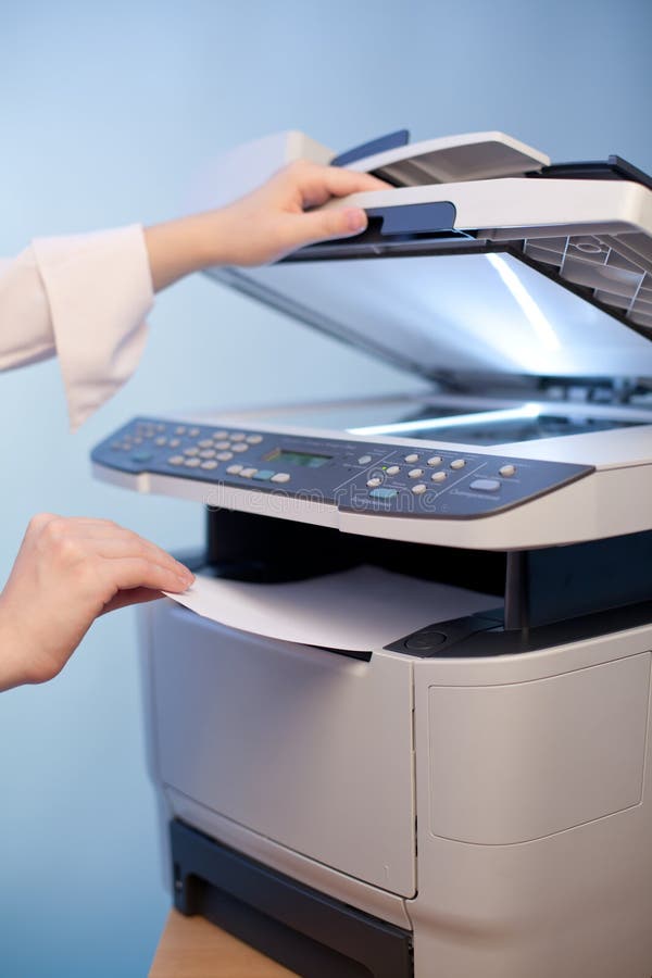 Woman's Hand with Copier Stock Image - Image of office, professional ...