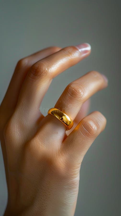 A Woman& X27;s Hand Holding a Gold Ring Stock Photo - Image of hand ...