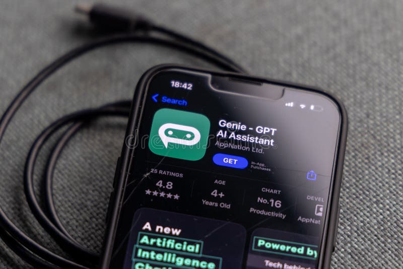 Woman S Hand Holding an IPhone with Appstore and ChatGPT and Chat Bot ...