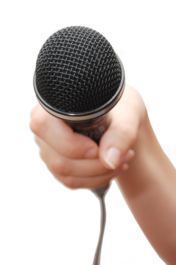 Woman S Hand Holding a Microphone Stock Image - Image of karaoke, sound ...
