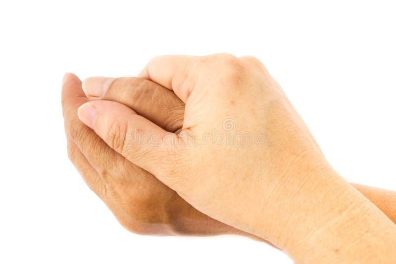Woman S Hand Holding on White Background. Stock Image - Image of ...