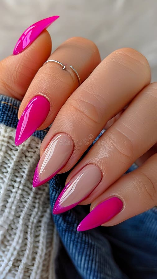 A Woman& X27;s Hand with Pink Stilts and Ring Stock Illustration ...