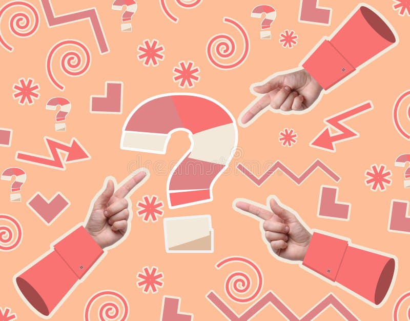 Woman S Hand Points with Index Finger at Question Mark, Truth Seeking ...