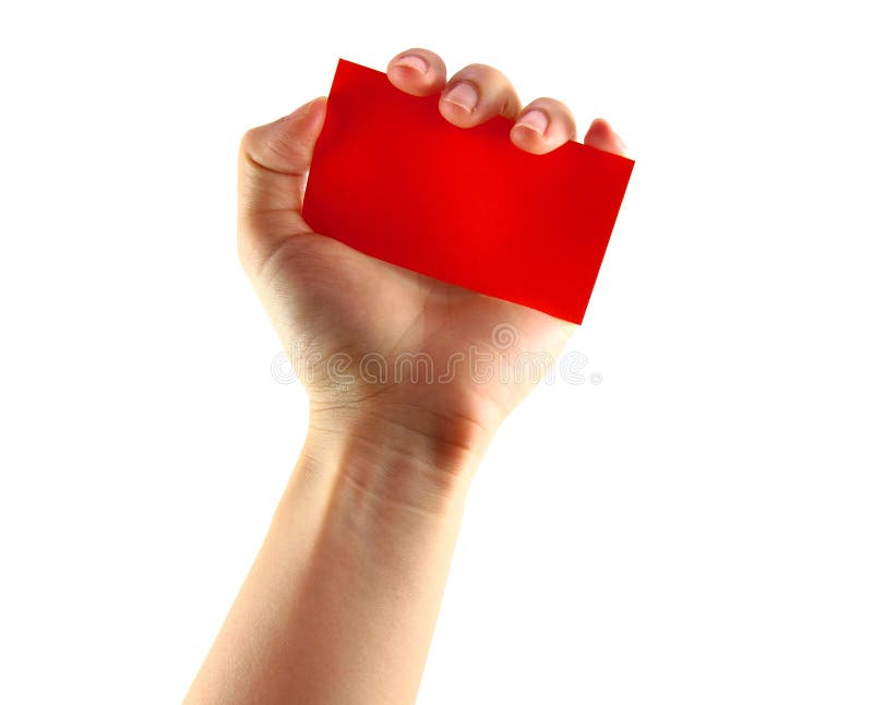 Woman s hand and red card stock photo. Image of paper - 20179796